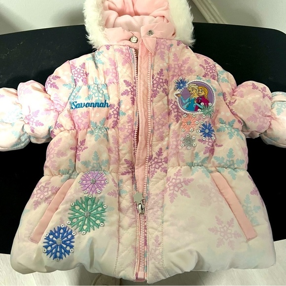 Disney | Jackets & Coats | Disney Frozen Girls Puffer Coat Size 2 Pink ...